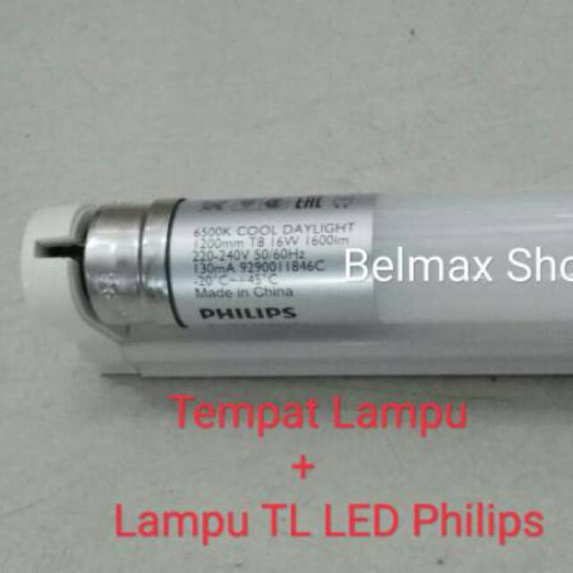 Jual Lampu Neon TL LED Philips 16 Watt + Kap Tempat Lampu SET | Shopee ...