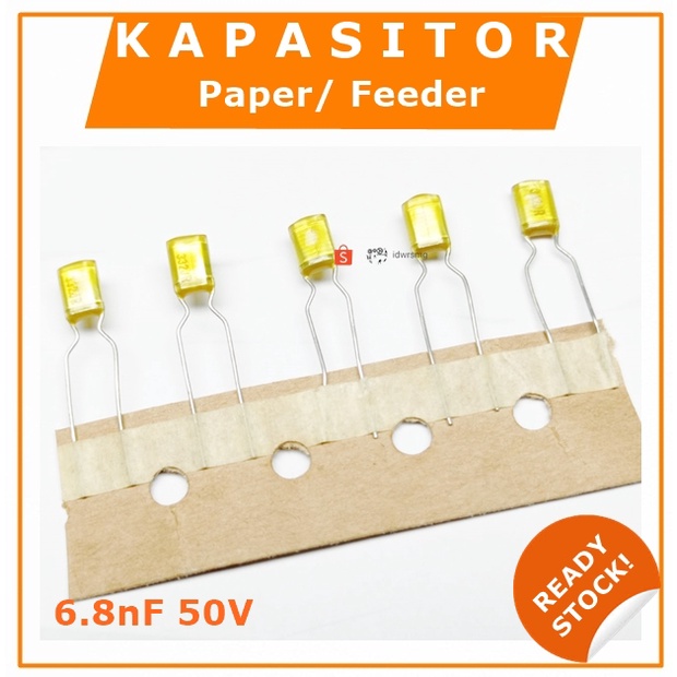 Jual Feeder Kapasitor Kertas 6.8nF 682 50V Paper Capacitor 6.8 nF ...