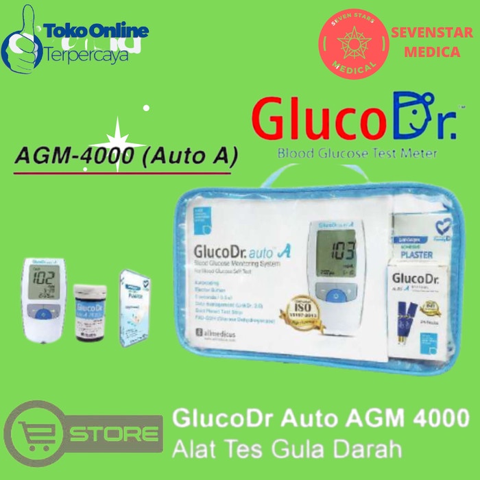 Jual GlucoDr Auto AGM 4000 + 25 Strip Alat Cek Gula Darah Gluco Dr ...