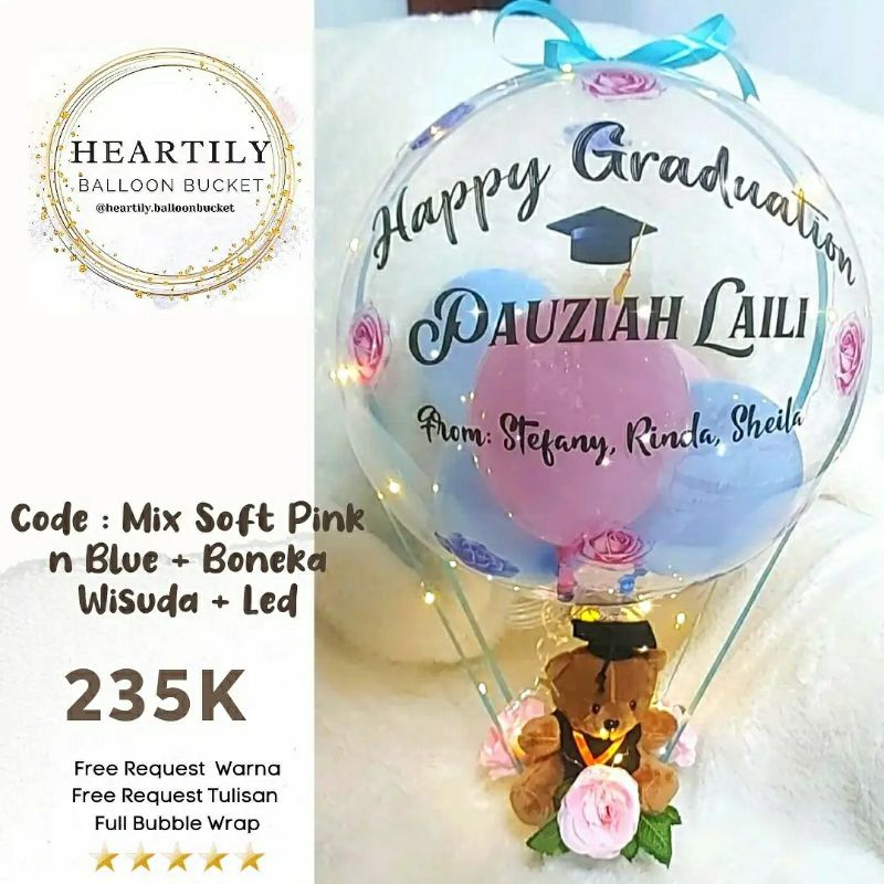 Jual [READY JAKARTA 1HARI JADI] Buket Balon Balloon Bucket Balon Wisuda ...