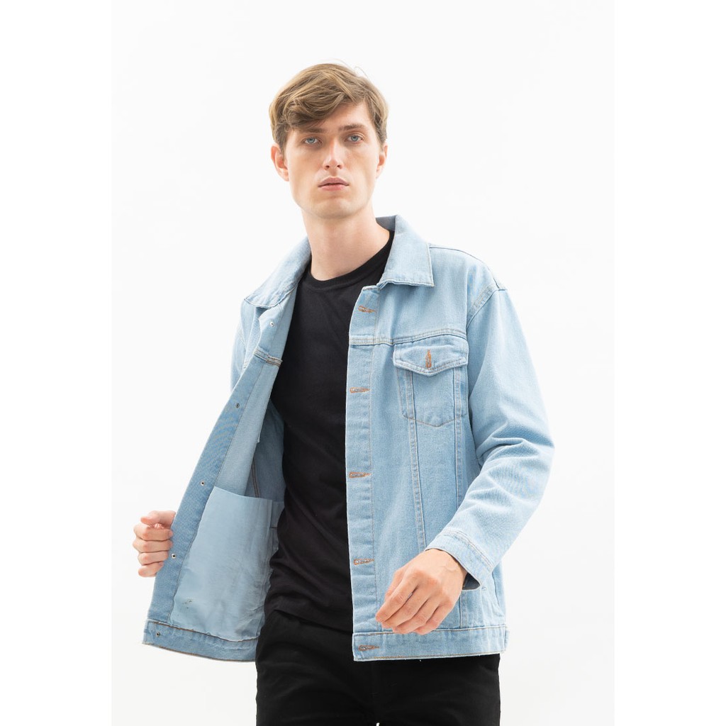 Jual Houseofcuff Jaket Jeans Pria Polos Tebal Dilan Jaket Denim Biru ...