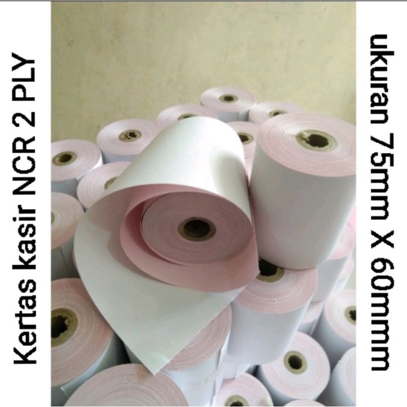 Jual Kertas Kasir Ncr 2 ply ukuran 75x60 (putih,merah) | Shopee Indonesia