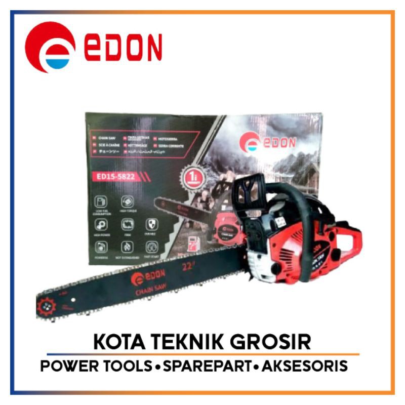Jual Mesin Chain Saw EDON 22inc/Mesin Gergaji Kayu 22inc EDON ED15-5822 ...
