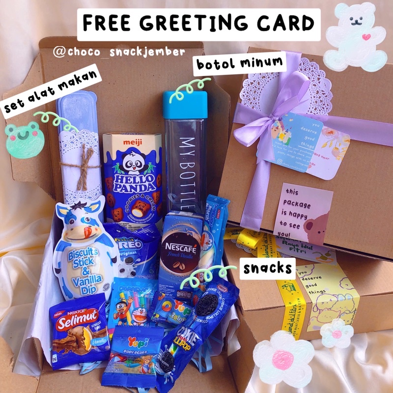 Jual Hampers Serba biru (FREE FOTO POLAROID) Hampers snack ulang tahun ...