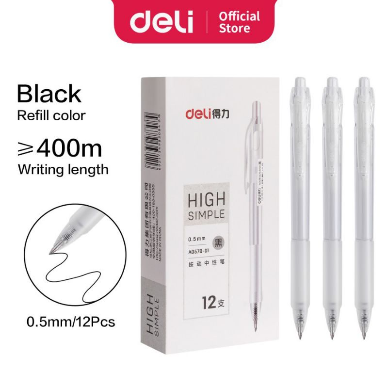 Jual 1pc pulpen deli putih A057B-01 ketebalan 0.5mm | Shopee Indonesia