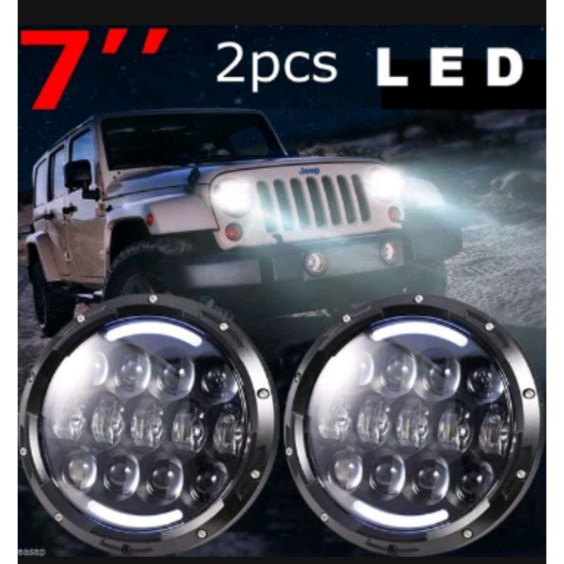 Jual Headlamp LED 7inch Premium Taft Jimny Hardtop Jeep CJ7 TJ Wrangler ...