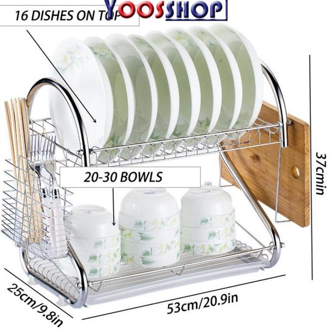 Jual RAK PIRING Stainless Minimalis 2 Susun Tingkat Peralatan Dapur ...