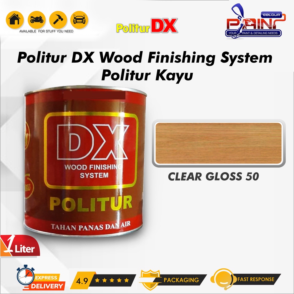 Jual Politur DX Wood Finishing System 1L Politur Kayu - Clear Gloss 50 ...