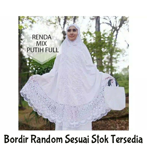 Jual Mukena Dewasa Bordir Bahan Adem Model Terbaru 2025 Warna Putih ...
