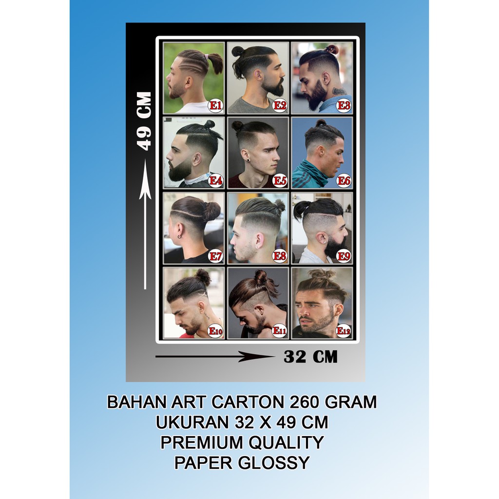 Jual Poster Babershop Pangkas Rambut & Salon Model Terbaru Hiasan ...