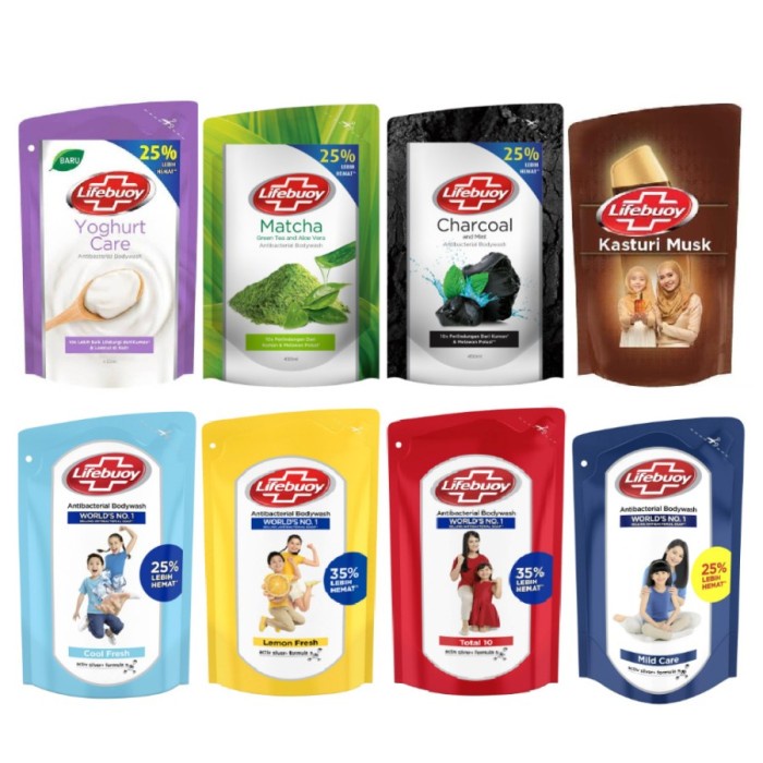 Jual Lifebuoy Body Wash Refill / Sabun Mandi Cair All Varian Pouch ...