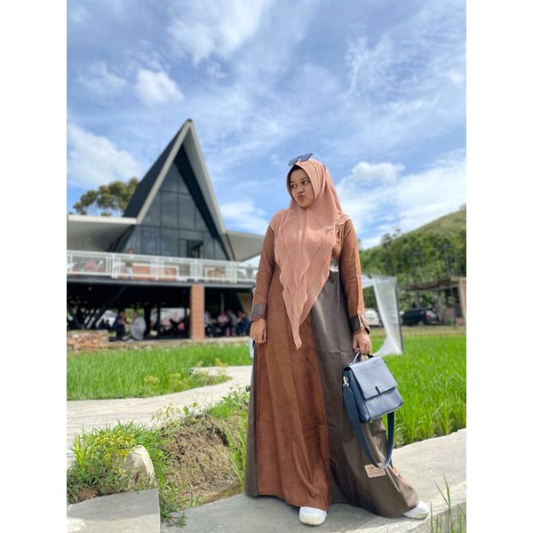 Jual Anaya Dress set Khimar Ceruty Combinasi by Misslabell | Shopee ...