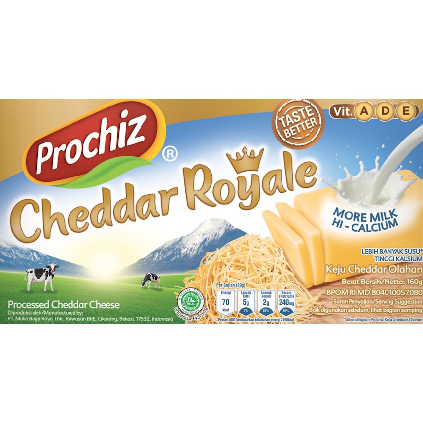 Jual PROCHIZ CHEDDAR ROYALE KEJU CHEDDAR CHEESE PRO CHIZ 160 GR ...