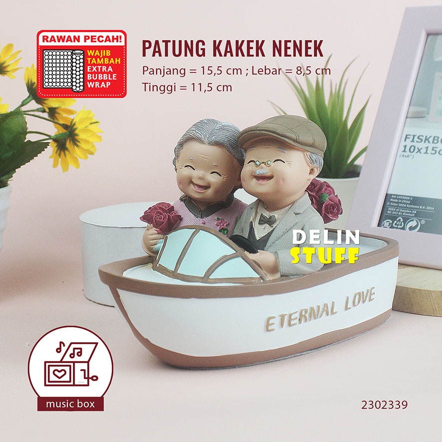 Jual Patung Pajangan Kakek Nenek Akong Ama Eternal Love Music Box ...