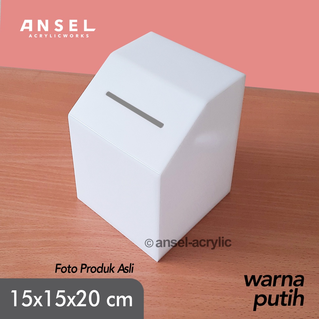 Jual ANSEL Kotak Amal Akrilik - Kotak Tip/Donasi/Saran 15x15x20 cm ...