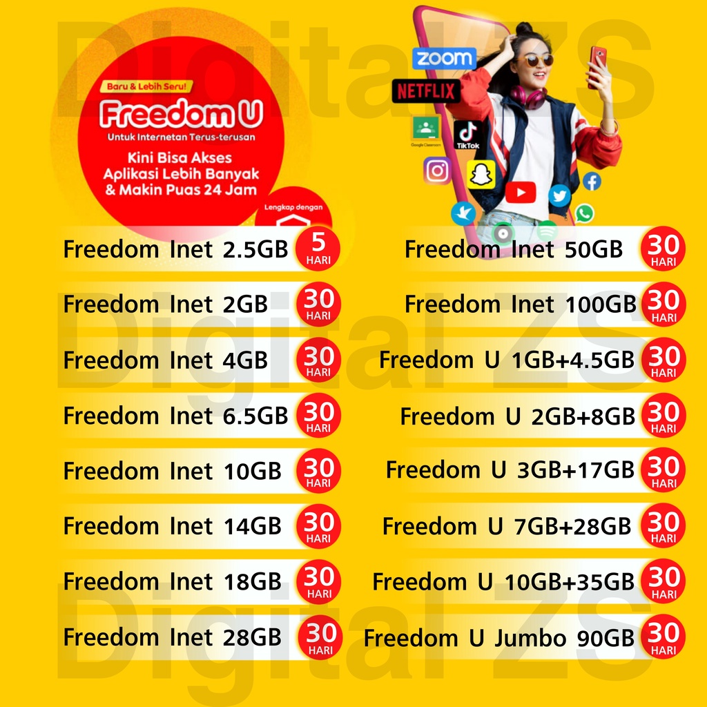 Jual Promo Kuota Indosat Freedom Internet 50gb Combo Dan Unlimited ...
