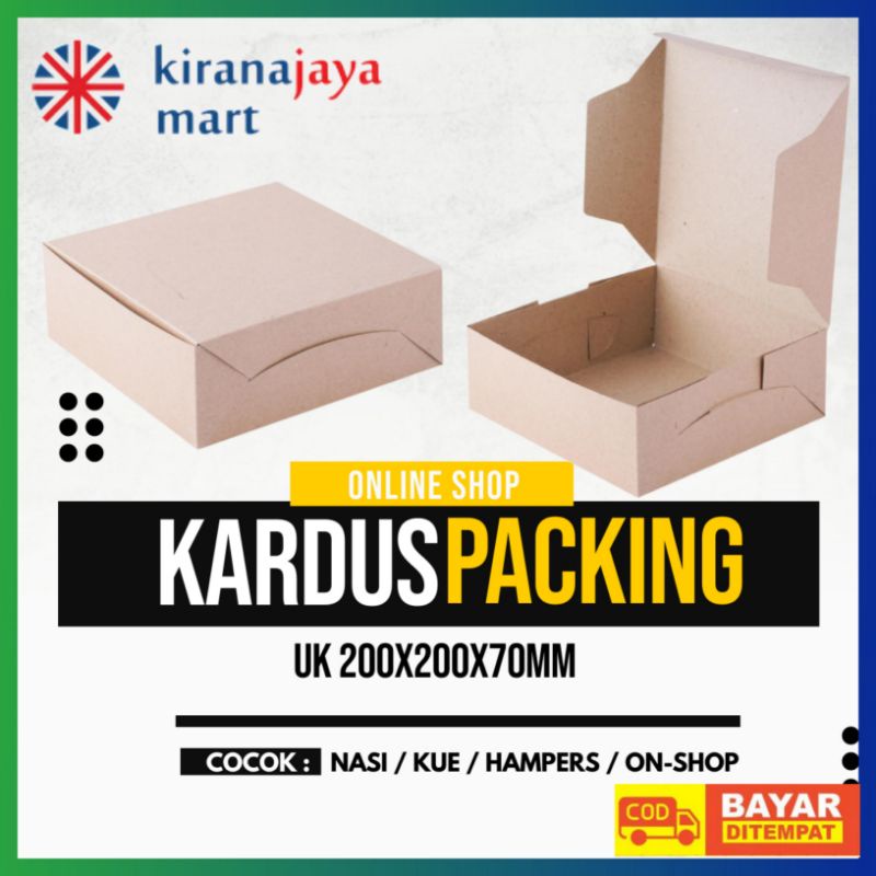 Jual Box Kardus E-Flute Coklat 20x20x7 Cm Untuk Packaging Olshop ...