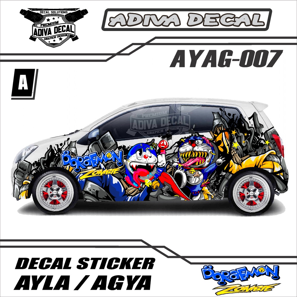 Jual DECAL STICKER AYLA AGYA MOTIF DORAEMON ZOMBIE KEREN - STIKER AYLA ...