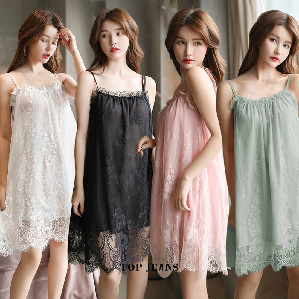 Jual Dress Piyama Tanpa Lengan Dengan Celana Dalam Motif Renda Wanita ...