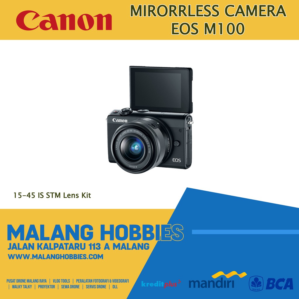 Jual Canon EOS M100 Kit EF-M 15-45mm | Shopee Indonesia