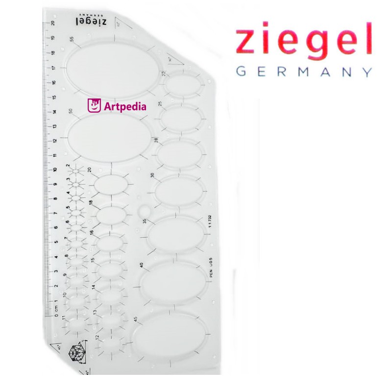 Jual Penggaris Ziegel Mal Oval Putih -Kecil /Penggaris Oval Art no ...