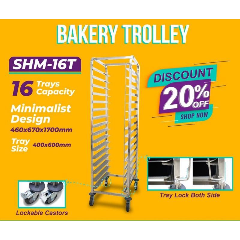 Jual Rak Trolley / Troli kue / Troli roti / Trolley Rack | Shopee Indonesia