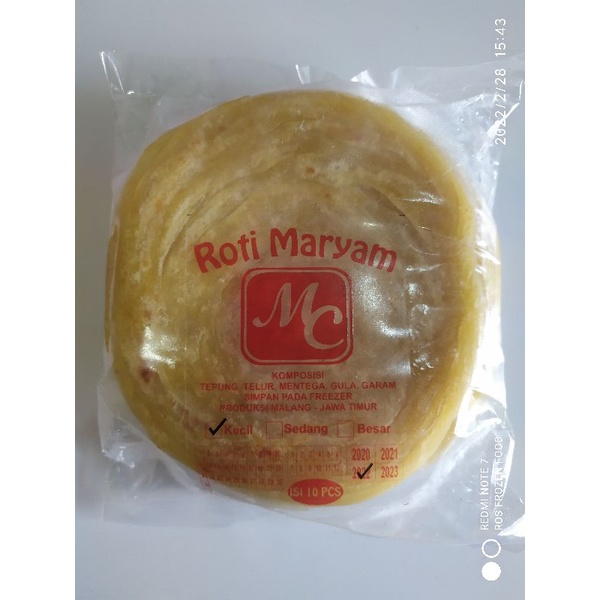 Jual ROTI MARYAM / ROTI CANE / ROTI CANAI FROZEN ISI 10 ORI | Shopee ...