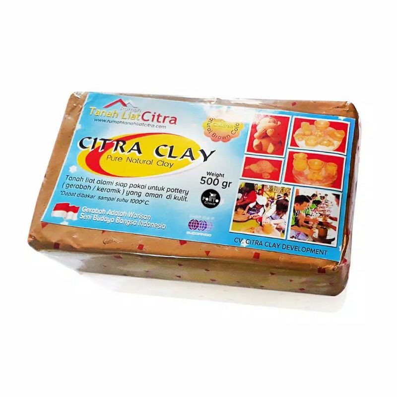 Jual CITRA CLAY tanah liat 500 gr pure natural clay 500gr | Shopee ...