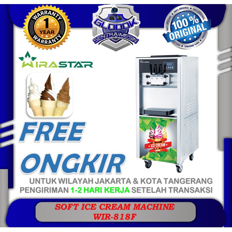 Jual Mesin Pembuat Es Krim 3 Kran / Tuas Soft Ice Cream WIR-818F WIRASTAR | Shopee Indonesia