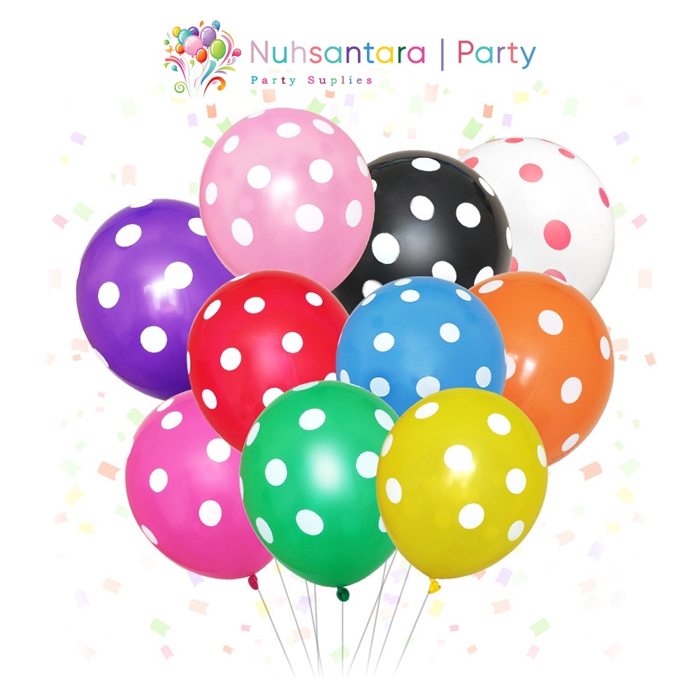 Jual Balon Latex Polkadot 12inch / Balon Pesta Ulang Tahun / Ballon ...
