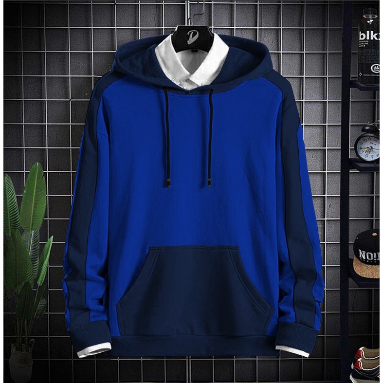 Jual Hoodie Pria Polos Kombinasi Streep Jaket Hoodie Distro Pria Hodie ...