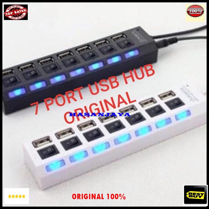 Jual J260 usb hub 7 port original asli alat penghubung pc komputer ...