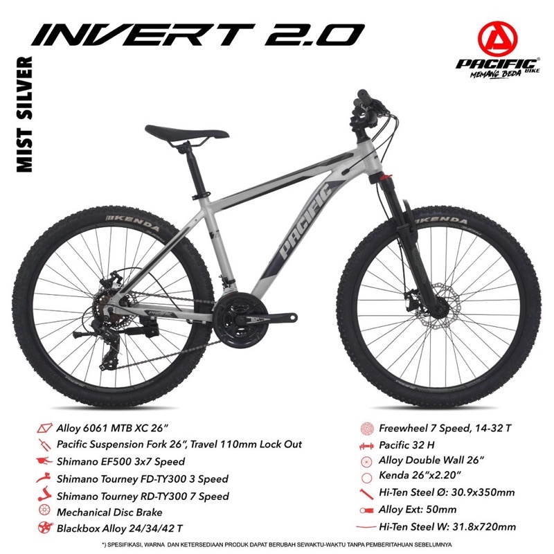 Jual Sepeda Gunung MTB PACIFIC INVERT 2.0 Uk 26Inch 3x7Speed Aluminium ...