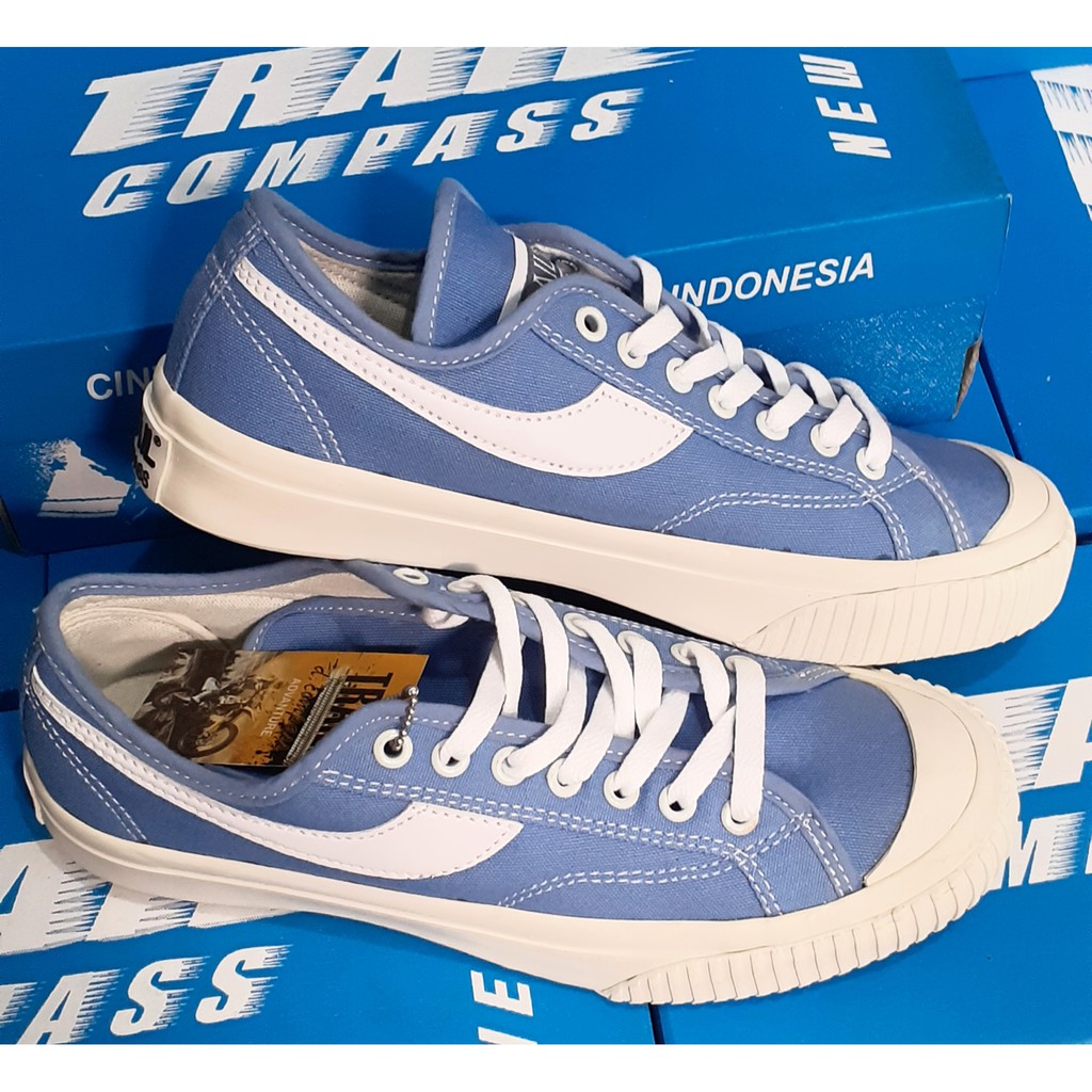Jual Sepatu sneakers compas trial blue denim | Shopee Indonesia