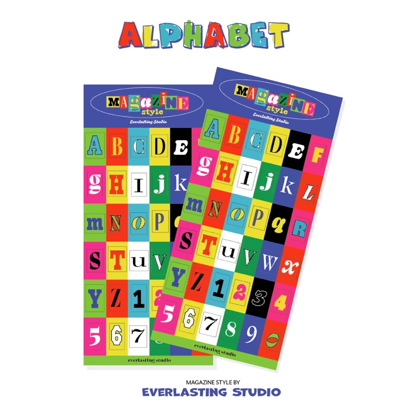 Jual Sticker Alphabet Magazine Style Vol.2 by Everlasting Studio ...