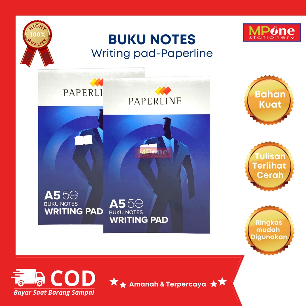 Jual Paperline Buku Block Note A5 isi 50lembar /Writing Pad Paperline ...