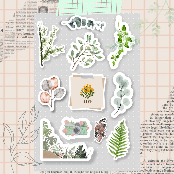 Jual [PART 2] Plants Rustic Stickers | stiker rustic | stiker aesthetic ...