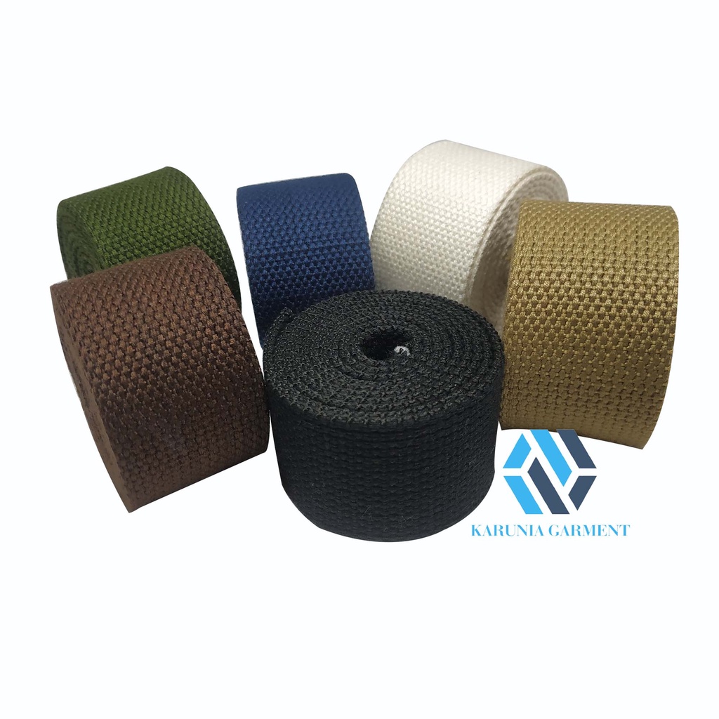 Jual TALI TAS WEBBING BISBAN 3.8 CM WEBING KANVAS FULL KATUN ECER ...