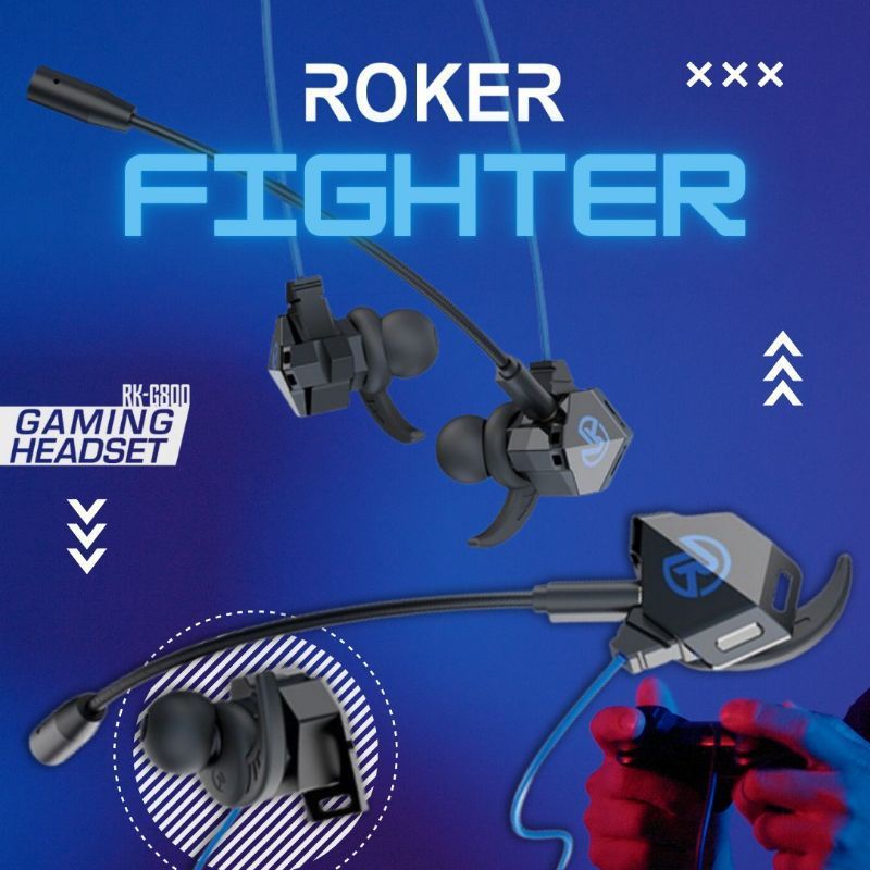 Jual Handsfree Headset Roker Tank Gaming Earphone RK-G600 Handsfree ...