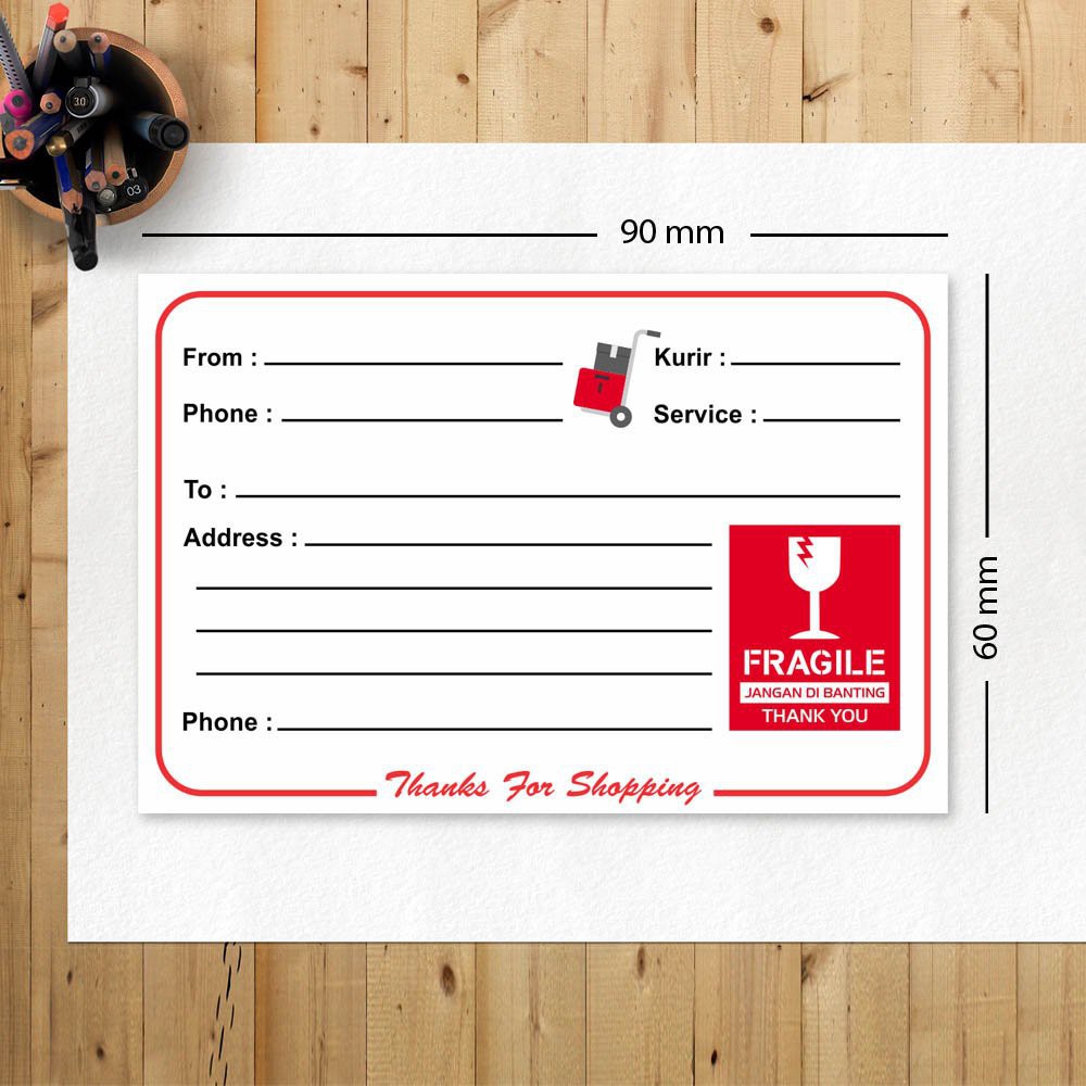 Jual Cetak Stiker Label Pengiriman barang (isi 100) | Shopee Indonesia