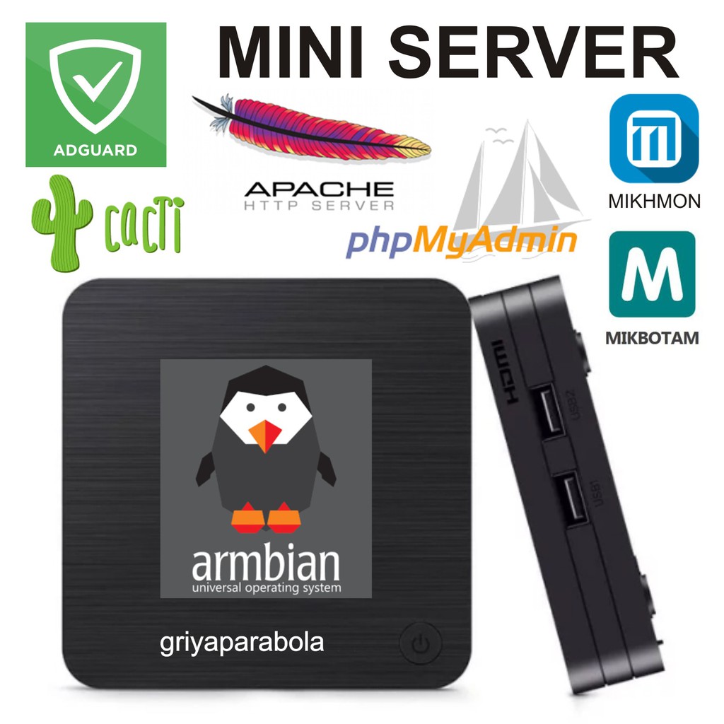 Jual Mini Server Armbian Linux AdGuard Cacti Mikbotam Mikhmon WebServer ...