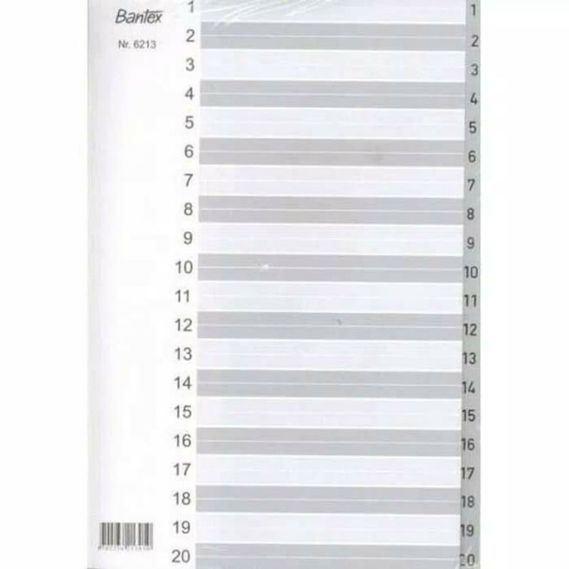 Jual Divider/pembatas file angka A4 1-20 Bantex 6213 | Shopee Indonesia