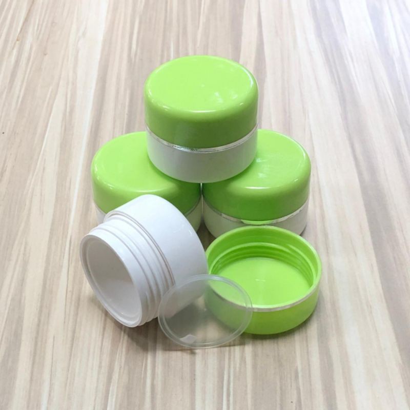 Jual [50 PCS] POT CREAM 12 GRAM HIJAU STABILO PUTIH LIST SILVER ...