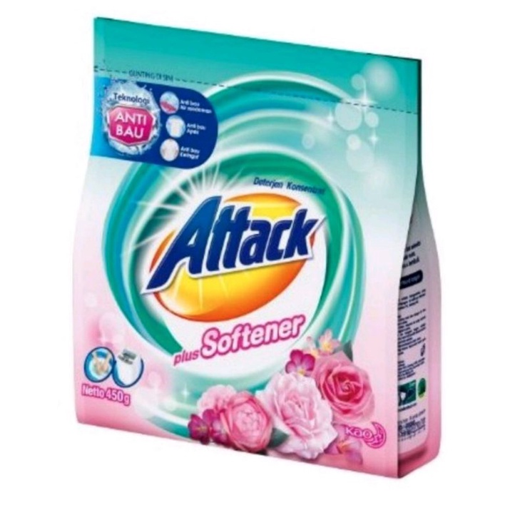 Jual ATTACK DETERJEN PLUS SOFTENER 450 GRAM | Shopee Indonesia