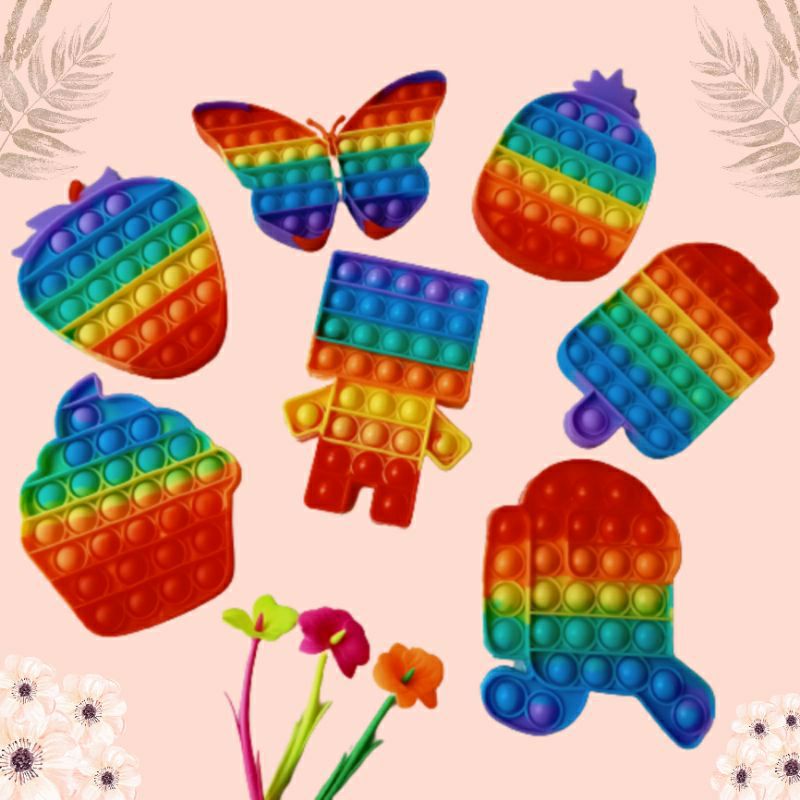 Jual BUBBLE POP IT FIDGET TOY RAINBOW || MAINAN EDUKASI ANAK KARAKTER ...