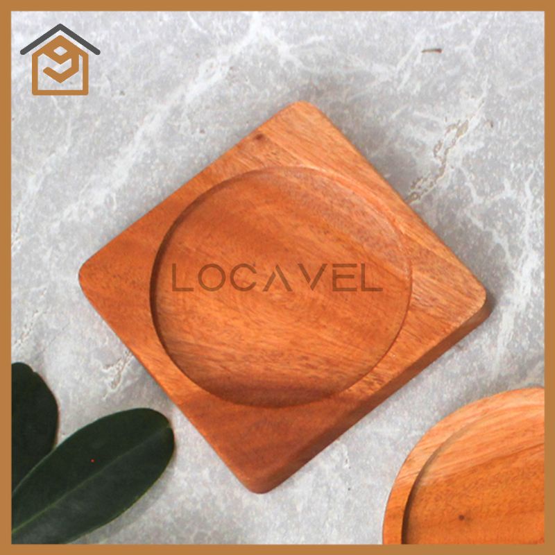 Jual LOCAVEL Coaster Kayu Mahoni / Tatakan Gelas Kayu Mahoni / Alas ...