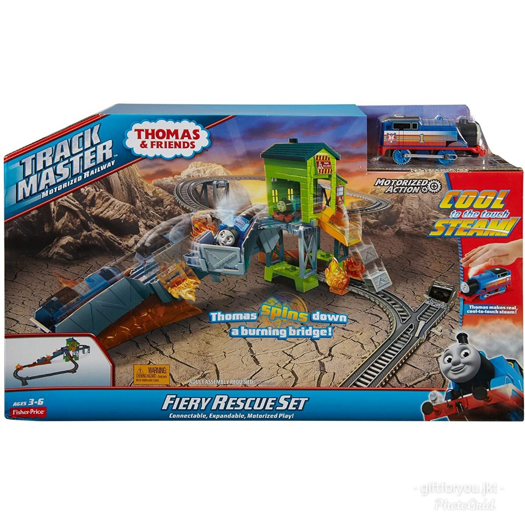 Jual Thomas & Friends Trackmaster Fiery Rescue Train and Track Set ...