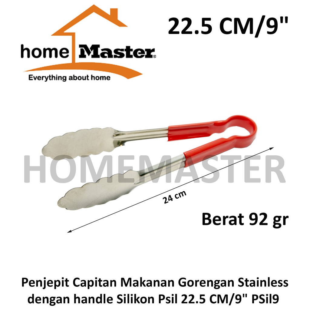 Jual HomeMaster Penjepit/Capitan/Food Tongs Makanan Gorengan Stainless ...