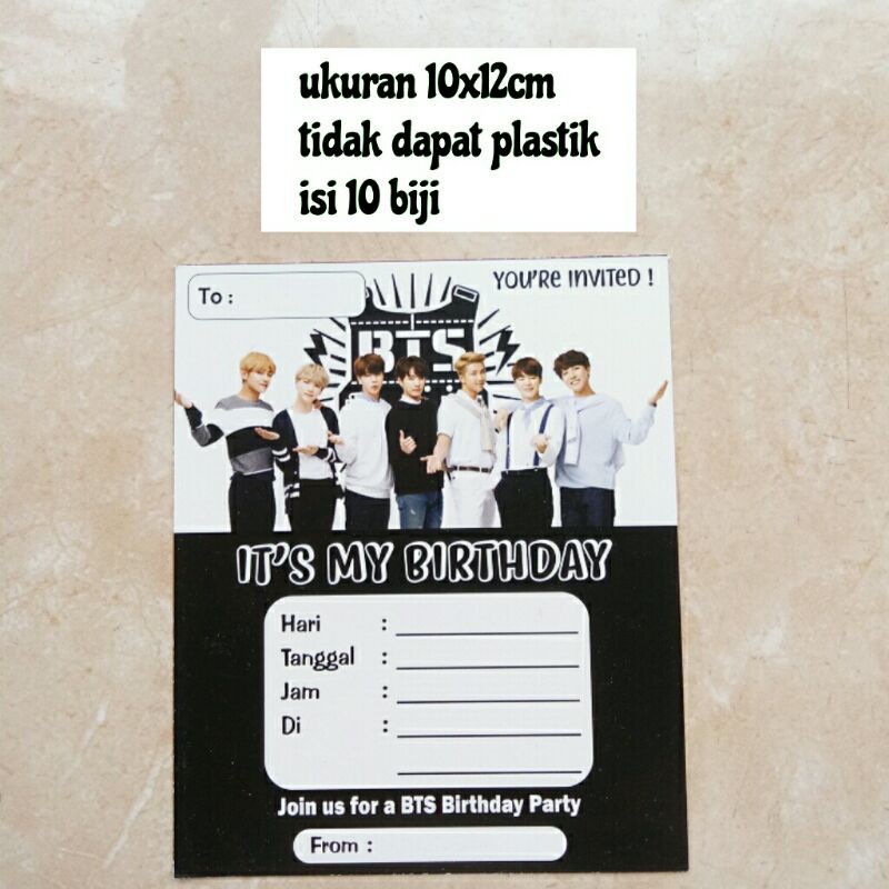 Jual kartu undangan ulang tahun happy birthday karakter korea BTS bts ...