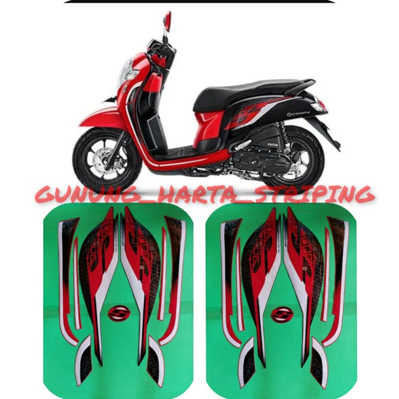 Jual Striping Stiker Lis Les Body Motor Honda Scoopy Sporty 2019 Full ...